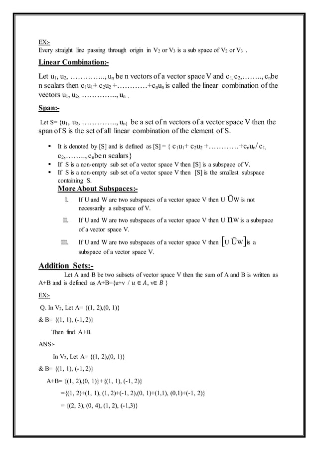Vector space | PDF