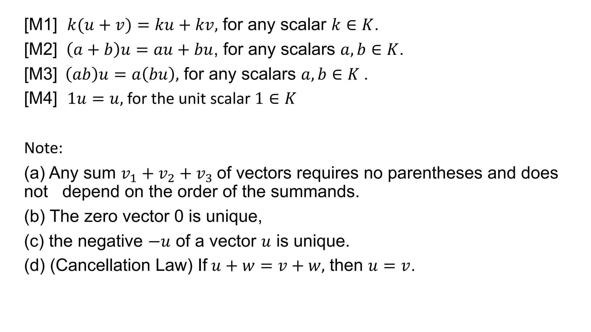 Definition Vector space | PPT
