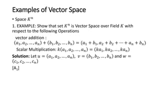 Definition Vector space | PPT