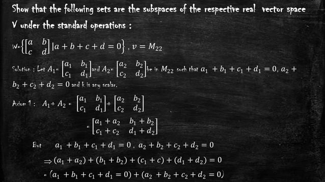 Vector Space Subspace By Jatin Dhola Pptx Programming Languages Computing