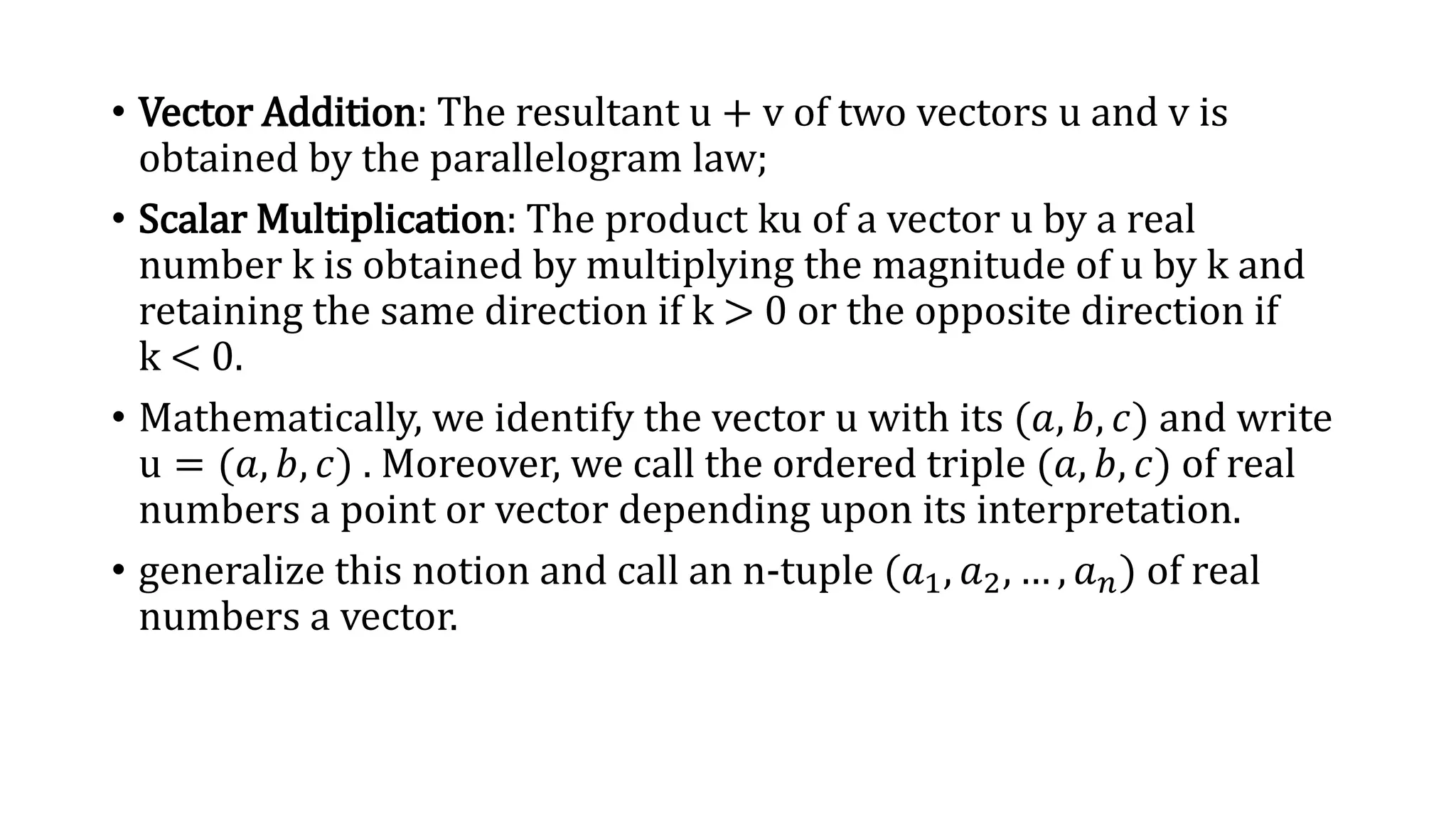 Vector space introduction | PPTX | Physics | Science