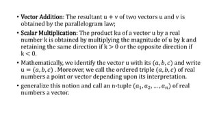 Vector space introduction | PPTX | Physics | Science