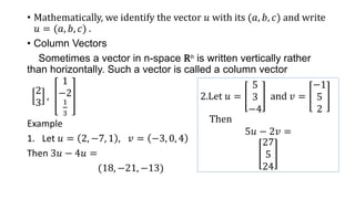 Vector space introduction | PPTX