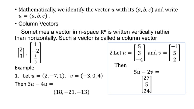 Vector space introduction | PPT