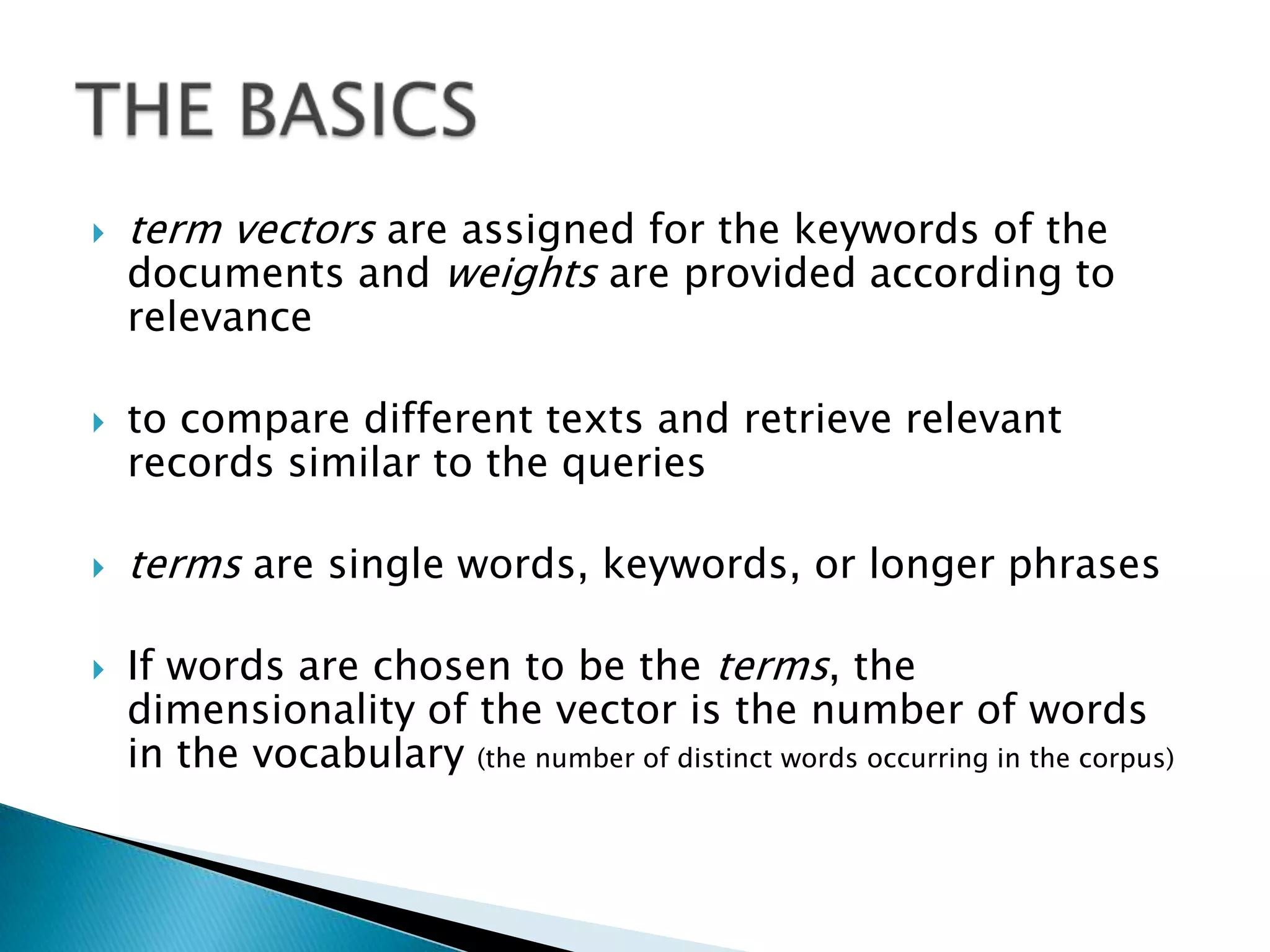 Vector space model of information retrieval | PPTX