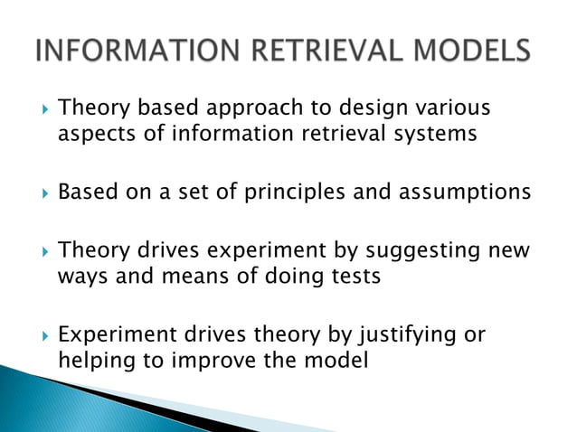Vector space model of information retrieval | PPTX | Search | Internet