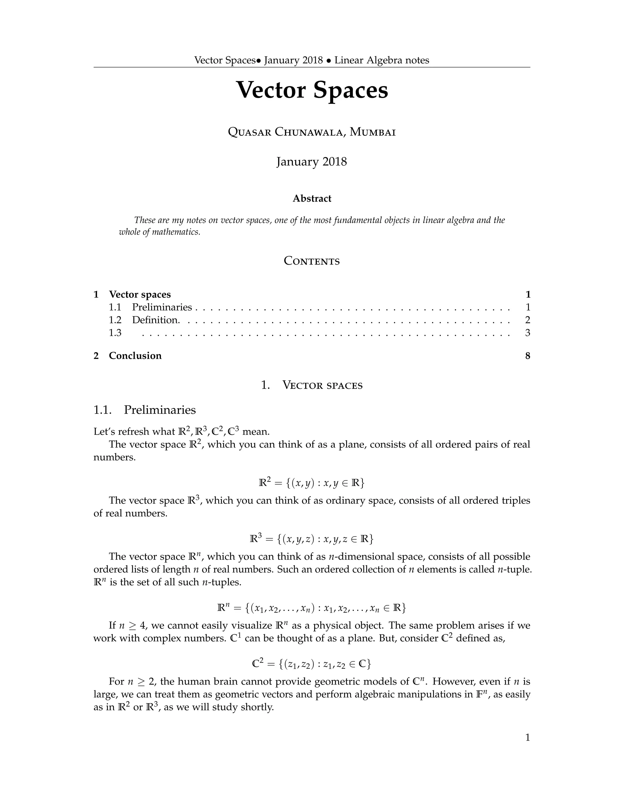 Vector spaces | PDF