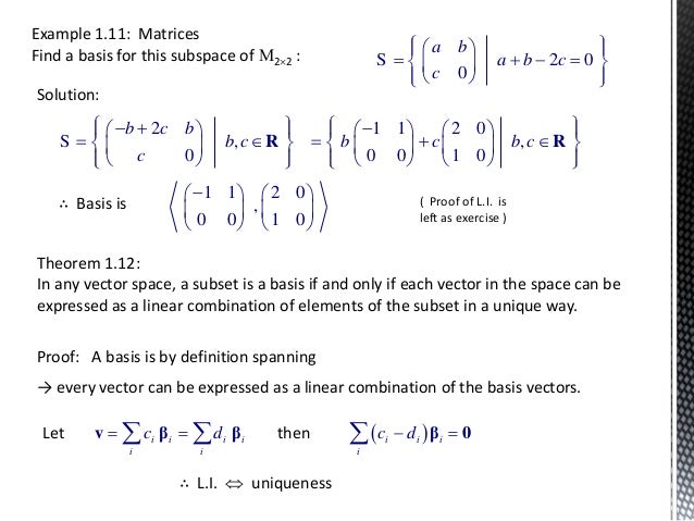 Vector Space Basis Ppt