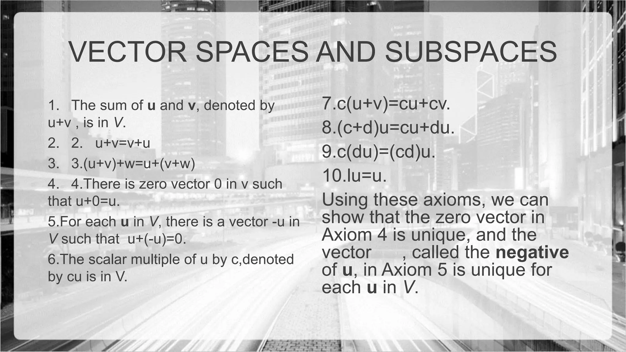 Vector Space & Sub Space Presentation | PPTX
