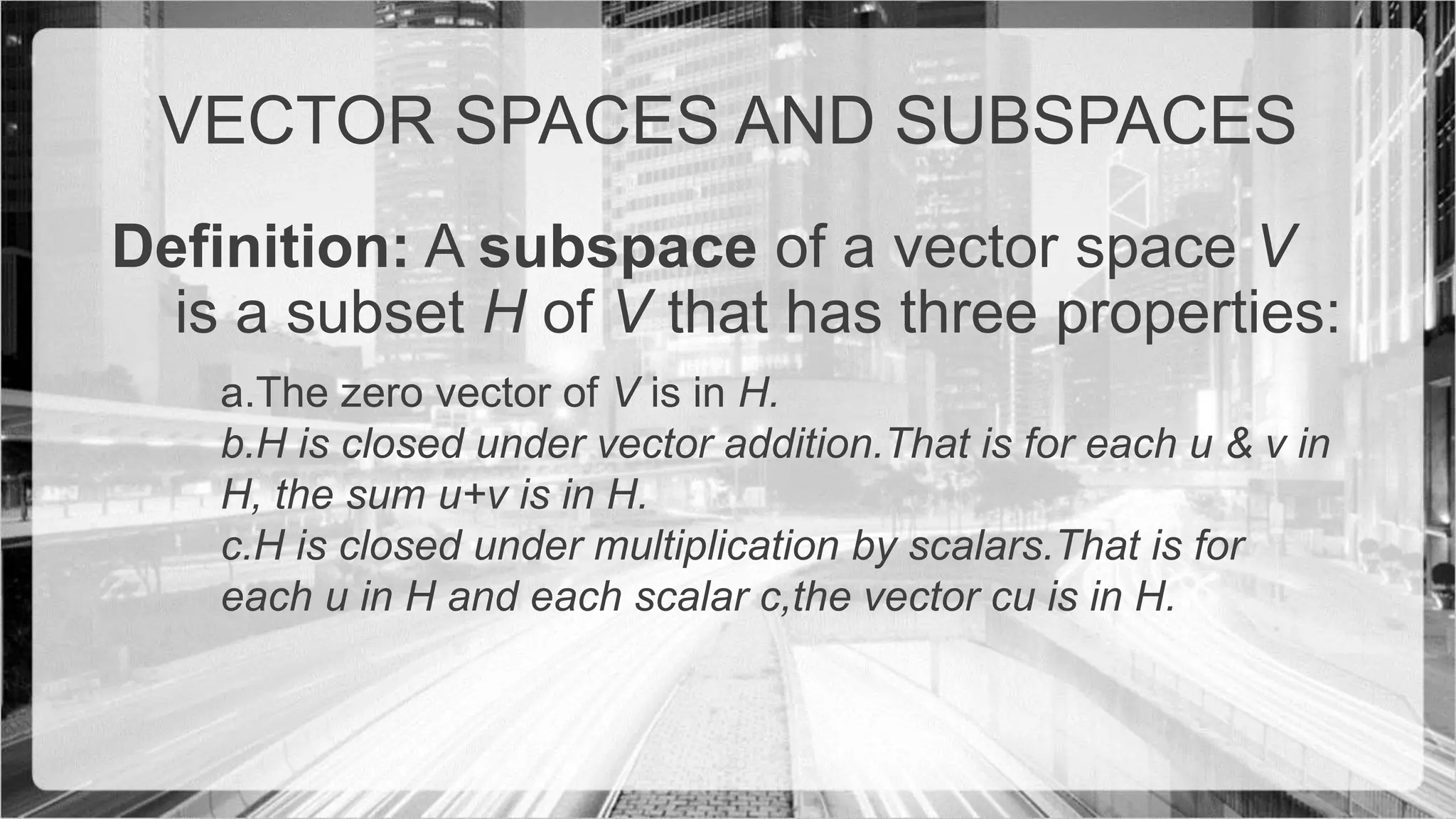 Vector Space & Sub Space Presentation | PPTX