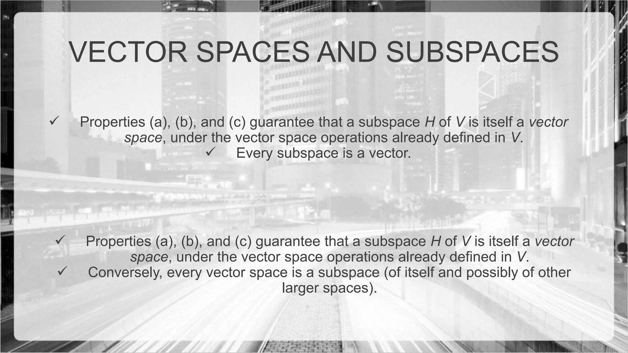 Vector Space & Sub Space Presentation | PPTX