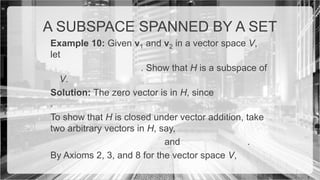 Vector Space & Sub Space Presentation | PPTX