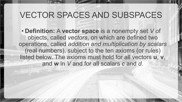 Vector Space & Sub Space Presentation | PPTX