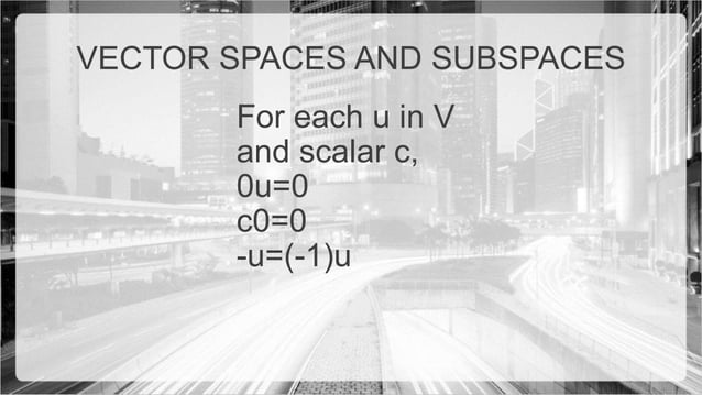 Vector Space & Sub Space Presentation | PPTX