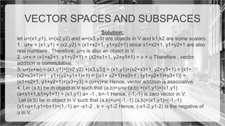 Vector Space & Sub Space Presentation | PPTX