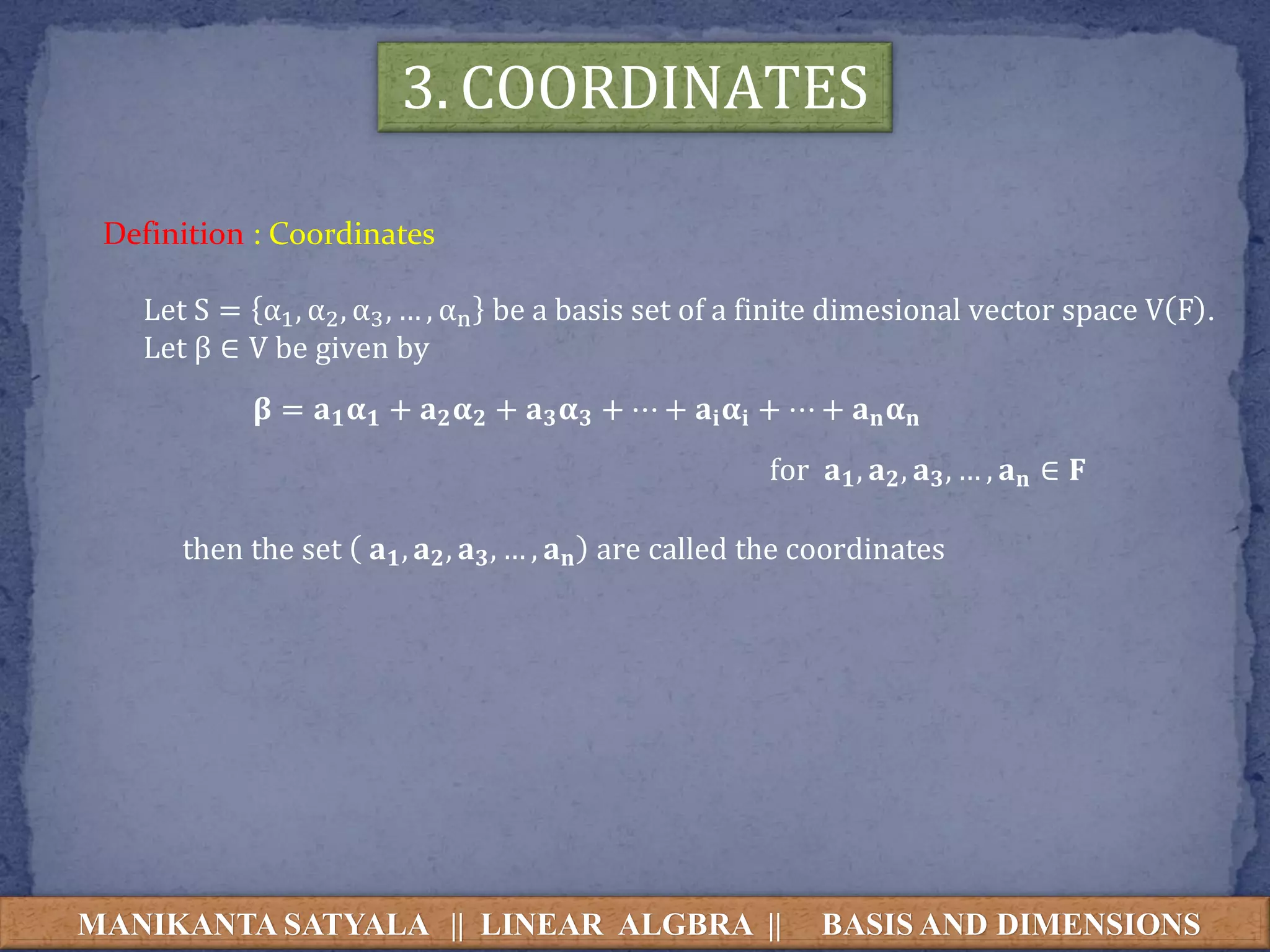 Linear algebra-Basis & Dimension | PDF