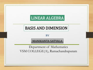 Linear algebra-Basis & Dimension | PDF