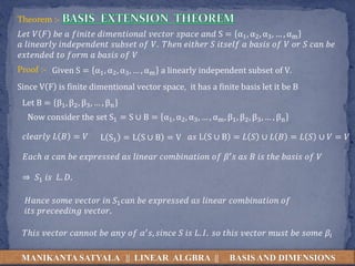 Linear algebra-Basis & Dimension | PDF
