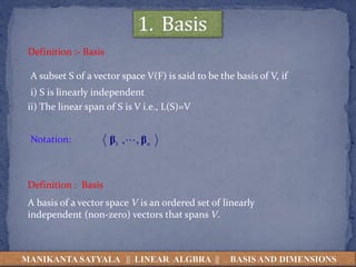 Linear algebra-Basis & Dimension | PDF
