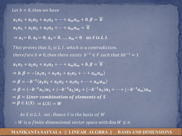 Linear algebra-Basis & Dimension | PDF | Physics | Science