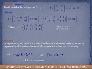 Linear algebra-Basis & Dimension | PDF