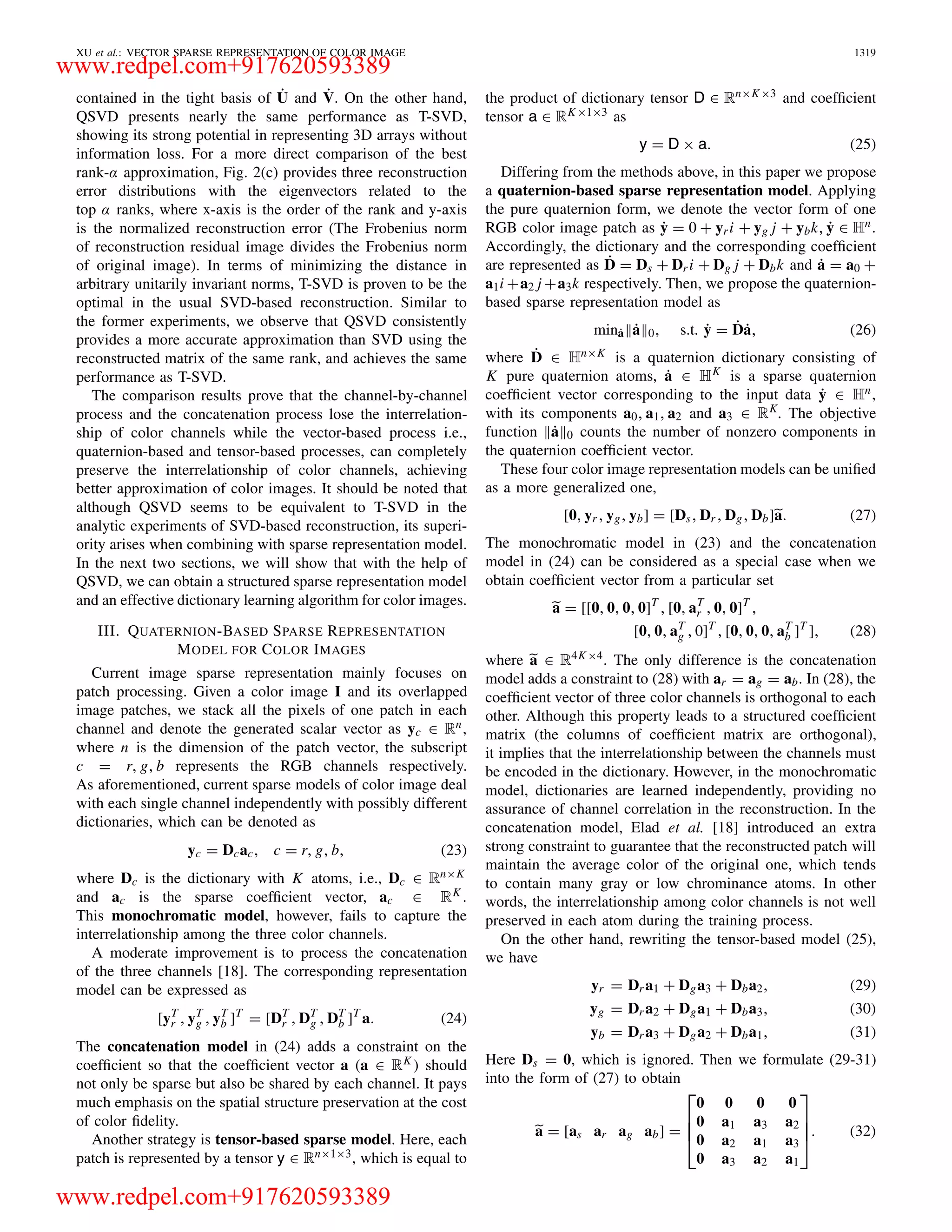 Vector Sparse Representation Of Color Image Using Quaternion Matrix Analysis Pdf 