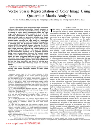 Vector sparse representation of color image using quaternion matrix analysis | PDF