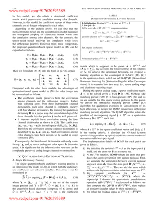 Vector sparse representation of color image using quaternion matrix analysis | PDF