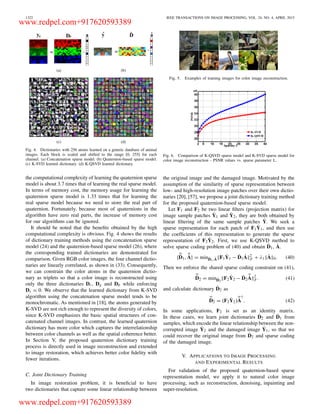 Vector sparse representation of color image using quaternion matrix analysis | PDF