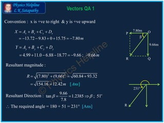 Vectors QA 1/ Rectangular Components | PPT