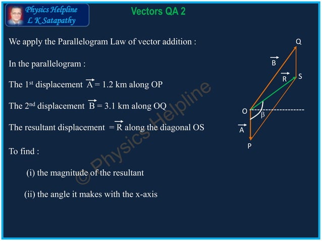 Vectors QA 2/ Resultant Displacement | PPT