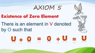 Vectors space definition with axiom classification | PPTX
