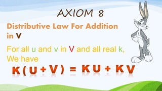 Vectors space definition with axiom classification | PPT