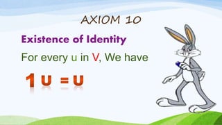 Vectors space definition with axiom classification | PPT