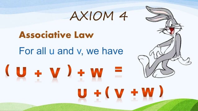 Vectors space definition with axiom classification | PPT | Free Download
