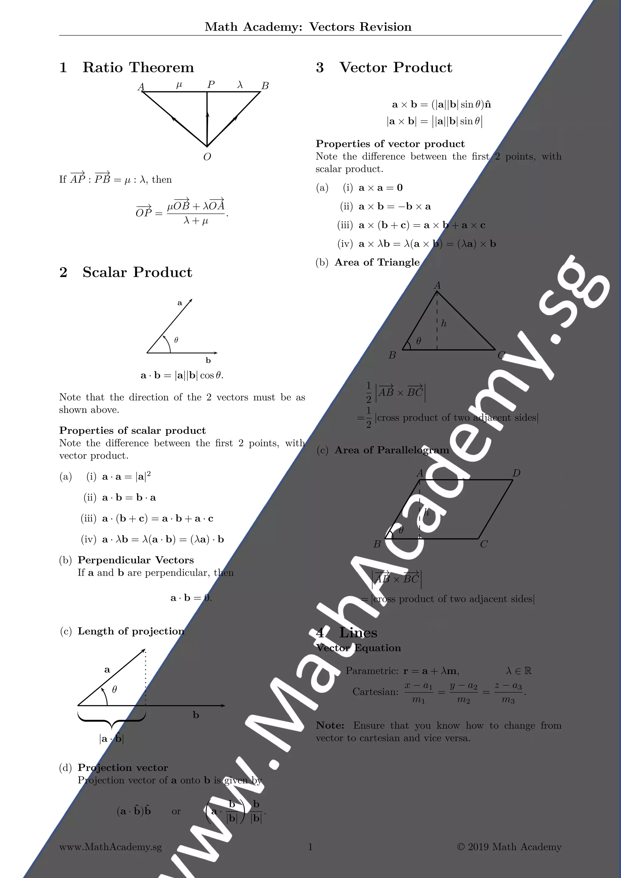 JC Vectors summary | PDF