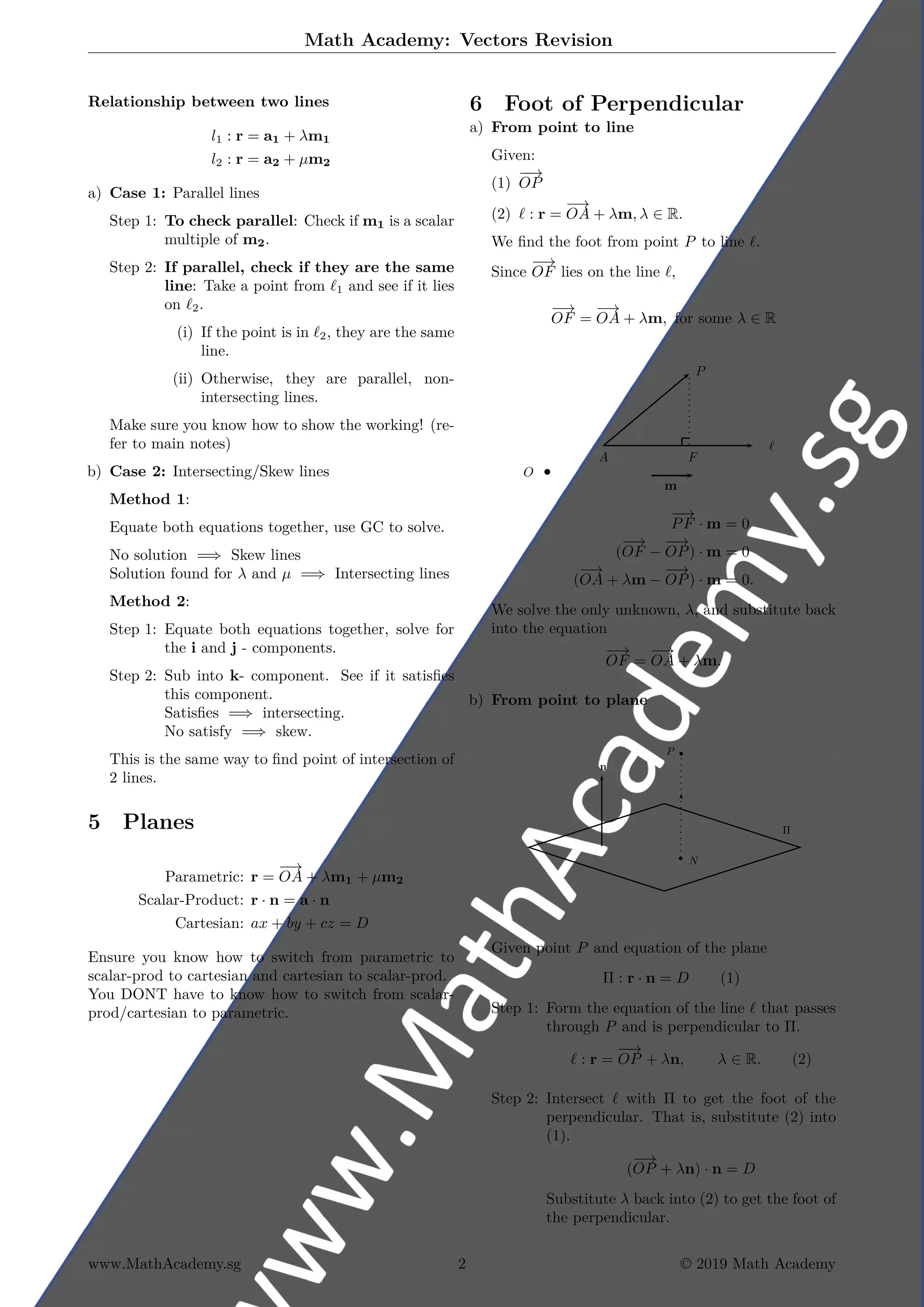 JC Vectors summary | PDF
