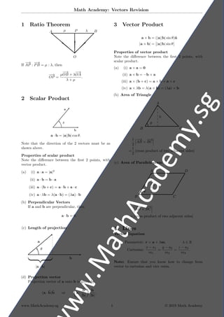 JC Vectors summary | PDF