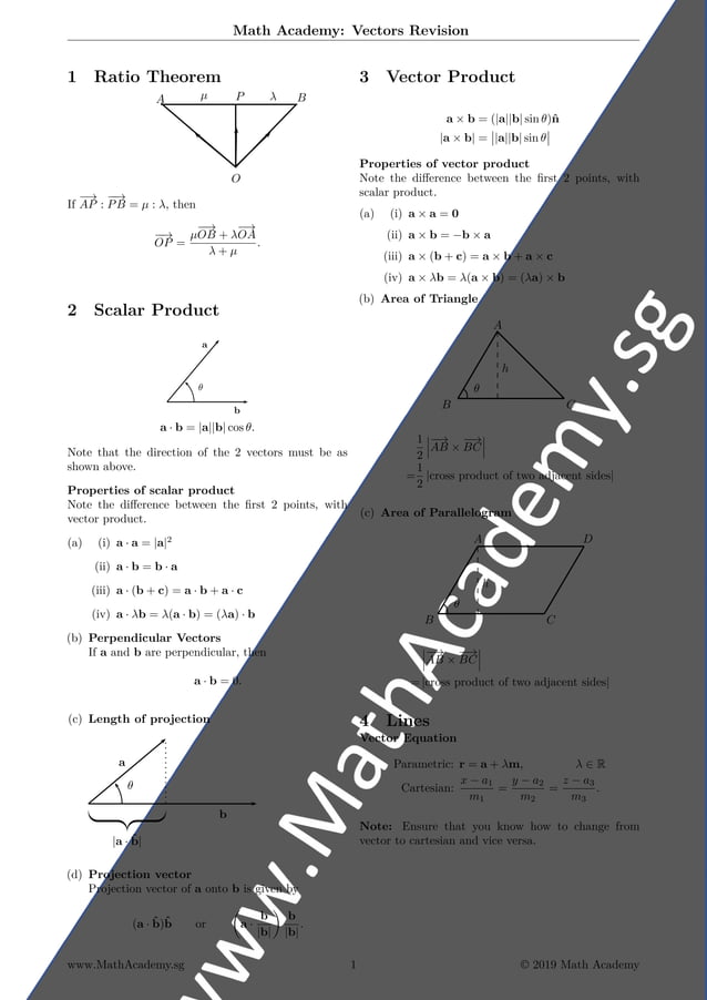 JC Vectors summary | PDF