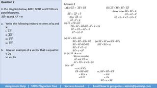 Vectors Unit Assignment- Calculus and Vector - VHS - MCV4U | PPTX