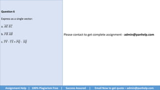 Vectors Unit Assignment- Calculus and Vector - VHS - MCV4U | PPTX