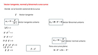 vector tangente, normal y binormal, ejercicios | PPTX