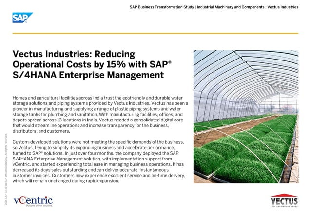SAP S/4HANA Enterprise Management: Vectus Industries | PPT