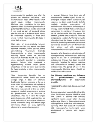 Vecuronium bromide 4mg, and 10mg powder for solution for injection SmPC ...