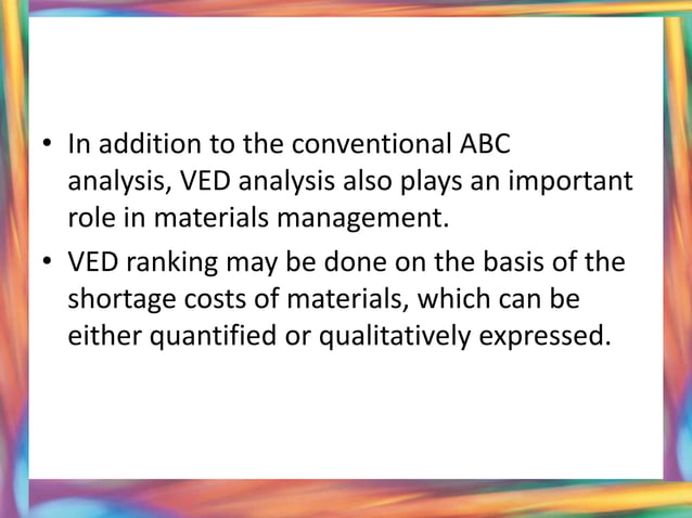 VED analysis | PPTX