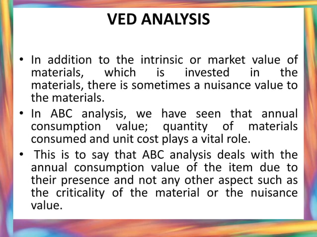 VED analysis | PPTX