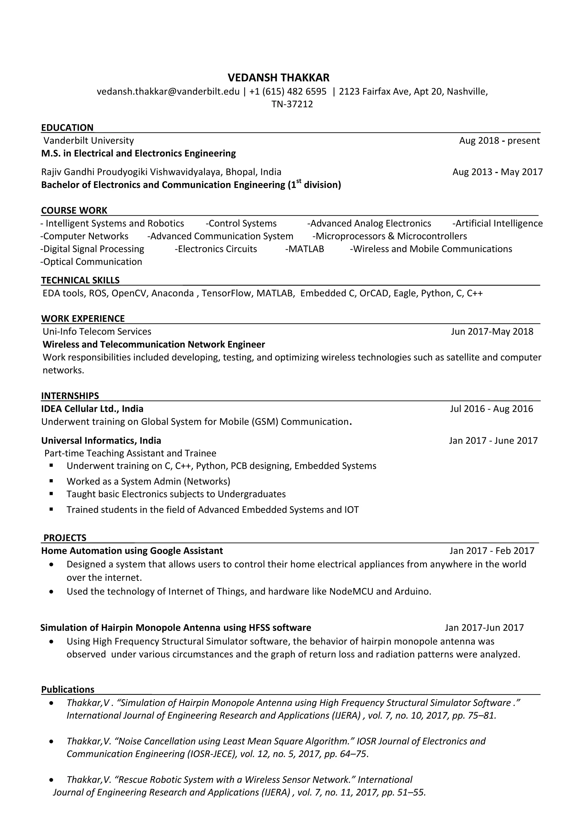 Vedansh thakkar resume | PDF | Technology & Computing