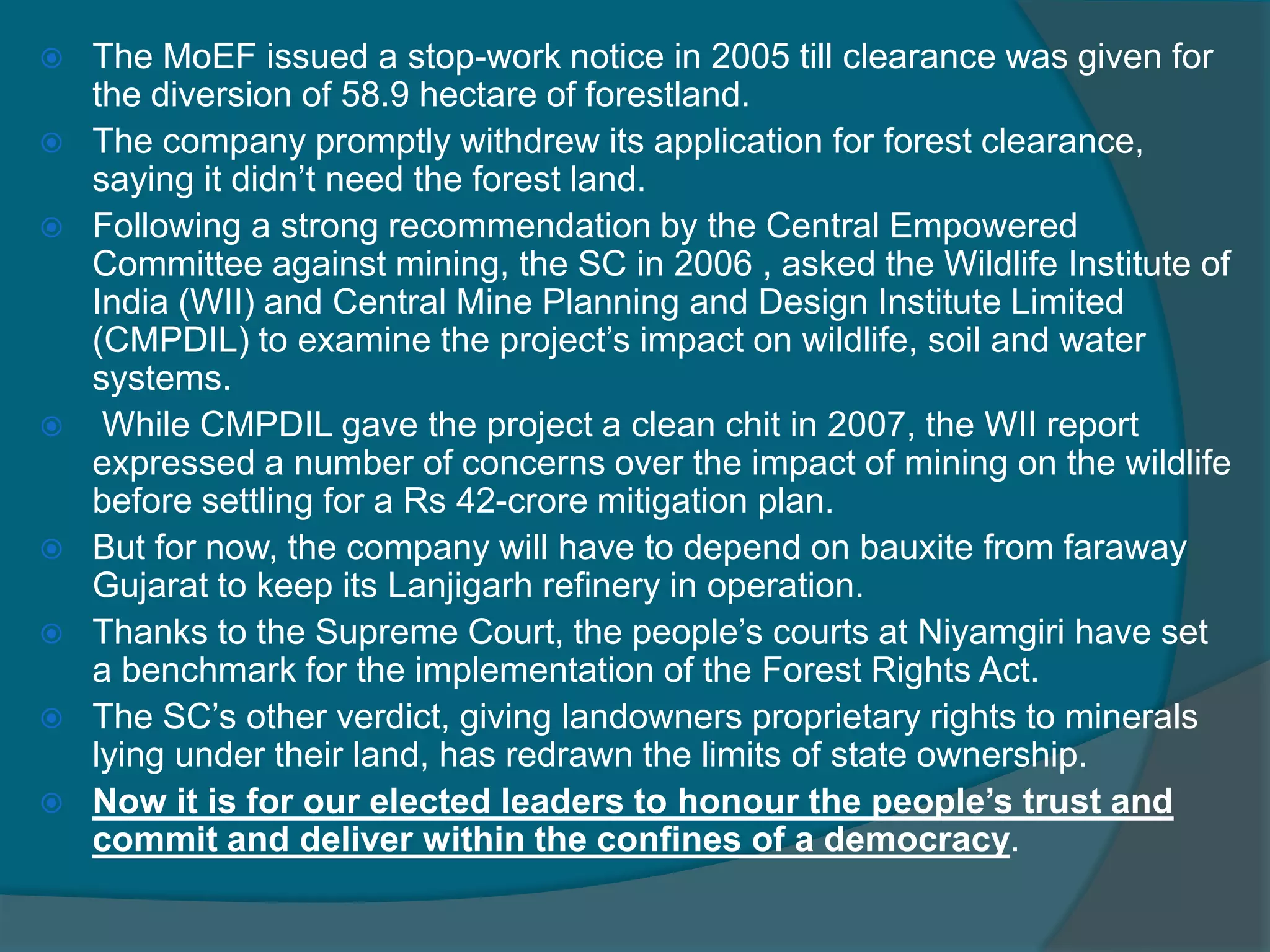 Vedanta- Niyamgiri Mining issue | PPTX