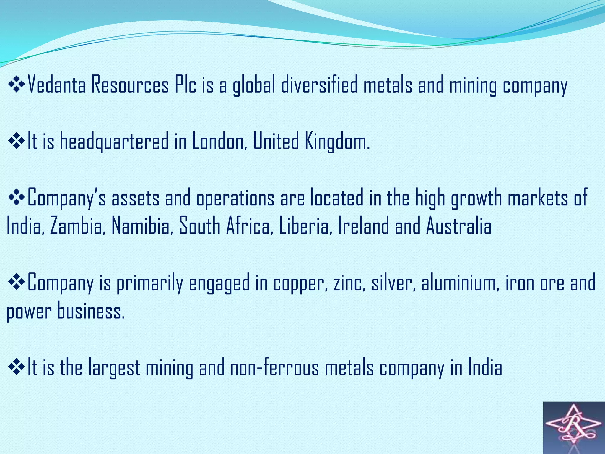 Vedanta resources plc | PPSX