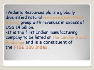 Vedanta resources plc. | PPTX